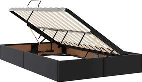 Postel s úložným prostorem s čelo Černá 120 x 190 cm Umělá kůže 3371657