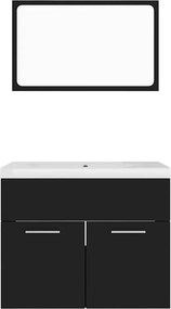 Set koupelnového nábytku černý dřevotříska 3070866