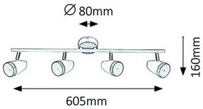 Rabalux 5567 - LED Bodové svítidlo KAREN 4xLED/4W/230V