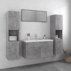 vidaXL Set koupelnového nábytku dřevotříska [3071247] Barva: Betonová šedá