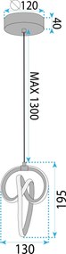 Toolight Toolight, LED závěsné svítidlo, 11W, 3000K, LHJ092-1CP, zlatá lesklá, OSW-60041