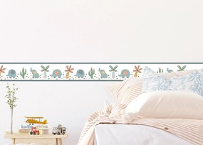 Dětská samolepící bordura na zeď Bílí Sloni | 5 m x 13.8 cm | DWBD8507