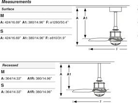 FARO 33398WT1N-LED Stm. vent. JUST FAN M 16W/230V pr. 128 cm hnědá/mosaz WT + DO