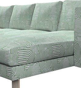 Potah na pohovku IKEA Norsborg 4-místná se šezlongem barva zelená látka pletený vzor, vzorované
