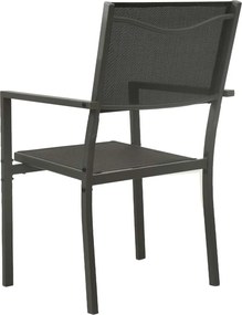 vidaXL Zahradní židle 2 ks textilen a ocel černé a antracitové [313077]