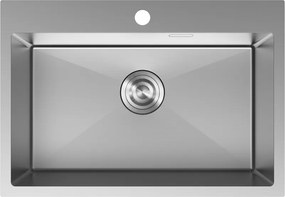 Mexen Solix, 1-komorový nerezový dřez 650 x 450 mm, broušená ocel, 6403651000-01