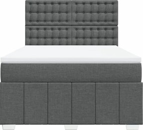 Box spring postel s matrací tmavě šedá 160x200 cm textil 3291734