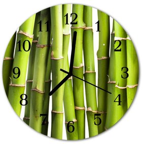 Nástenné skleněné hodiny bambusy