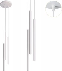 Bílá převislá kovová lampa 125 cm 3xG9 Převis moderní styl Modi Loft