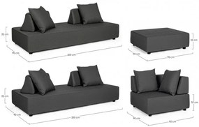 BIZZOTTO Venkovní set pohovek PIPER černý 0662861