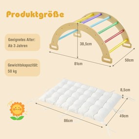 Costway Lezecký oblouk ze dřeva s měkkým polštářem pro houpání, lezení