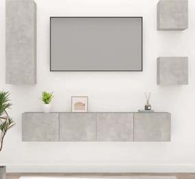 vidaXL 5dílný set TV skříněk kompozitní dřevo [3114438] Barva: Betonová šedá