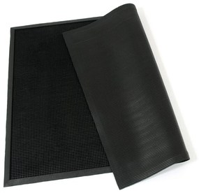 Gumová čisticí rohož Rubber Brush 90 x 120 x 1,2 cm, černá