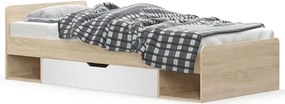 Postel TEYO1S / 90x200, bílá/dub sonoma Kondela 0000237194
