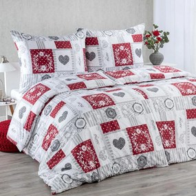 Ložní povlečení z mikrovlákna PATCHWORK SRDCE 2x jednolůžko