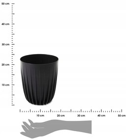 Květináč STRIPPED ECO VII 19 cm černý