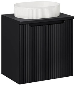 Závěsná skříňka Nova Black Beyond s deskou a umyvadlem 60 cm černá