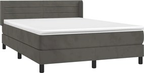 Box spring postel s matrací tmavě šedá 140x200 cm samet 3131022