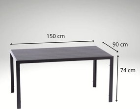 Vikio Zahradní set 150x90 pro 6 osob DT276 antracit