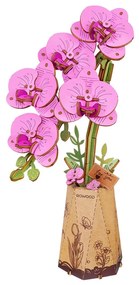 RoboTime 3D dřevěná skládačka Fialová orchidej