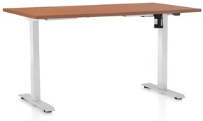 Výškově nastavitelný stůl OfficeTech A, 140 x 80 cm - bílá podnož Barva: Třešeň