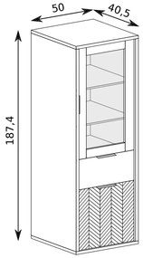 Obývací stěna FONTI + kovové nohy 12 cm | 4 díly C | dub karamel