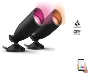 WiZ WiZ -SADA 2x LED RGBW Stmívatelné venkovní svítidlo SPOT LED/10W/230V IP65 Wi-Fi WI0118