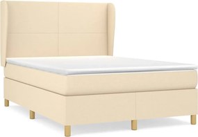 Box spring postel s matrací krémová 140x190 cm textil 3128362