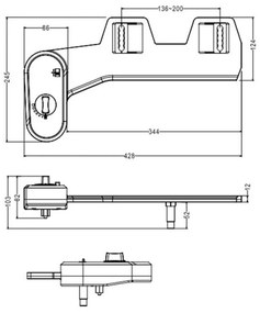 Aqualine, EASY CLEANING přídavný bidet na studenou vodu, polypropylen, MT002