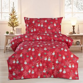 Povlečení bavlněné Vánoční Merry Christmas red 200x140cm+90x70cm TiaHome