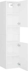 vidaXL Set koupelnového nábytku dřevotříska [3071226] Barva: bílá s vysokým leskem