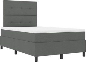 Postel s boxspringem s čelo Tmavě šedá 120 x 190 cm textil 3339372