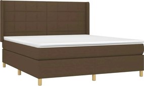 Box spring postel s matrací tmavě hnědá 160x200 cm textil 3132004