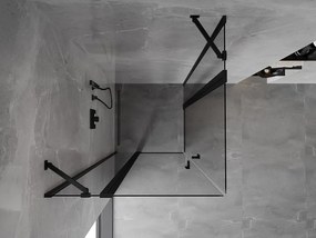 Mexen, Mexen Mist Duo výklopný sprchový kout 110 x 110 cm, průhledný, černý - 8A4-110-110-70-00
