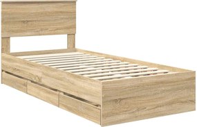 Rám postele s čelo Sonoma dub 100 x 200 cm Inženýrské dřevo 3408014