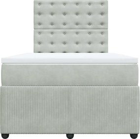 Box spring postel s matrací světle šedá 120x190 cm samet 3292298