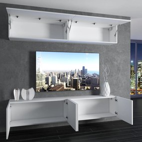 Obývací stěna Belini Premium Full Version  bílý lesk / dub sonoma+ LED osvětlení Nexum 88
