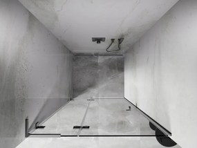 Mexen, Mexen Lunar L výklopné sprchové dveře 90 cm, transparentní, chrom - 834L-090-000-01-00-L