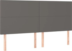 Box spring postel s matrací šedá 160x200 cm umělá kůže 3137555