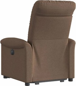 Elektrické zvedací polohovací křeslo hnědé textil 3303278