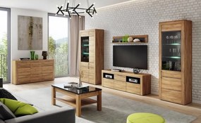 Casarredo - Komfort nábytek Vitrína KAMA 15, 2D dub camargue/černá mat