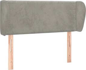 Čelo postele typu ušák světle šedé 103x23x78/88 cm samet 3117046