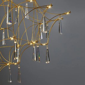 Zlaté kovové závěsné LED světlo Nova Luce Goro 80 cm