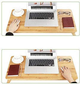 Songmics Stolek na notebook do postele, dřevěný, skládací, šířka 89 cm LLD004