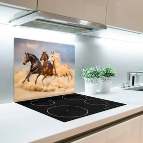 Skleněné deska do kuchyně Koně v cvalu 60x52 cm