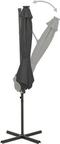vidaXL Konzolový slunečník s tyčí a LED světly 300 cm [312338] Barva: Cihlová