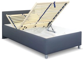 Zvýšená čalouněná postel Lyoneta, s úložným prostorem, 140x200