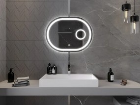 Mexen Umba, LED koupelnové zrcadlo s podsvícením a kosmetickým zrcadlem 80 x 60 cm, 6000K, ochrana proti zamlžování, 9822-080-060-611-00