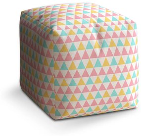 Sablio Taburet Cube Tříbarevné trojúhelníky: 40x40x40 cm
