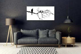 Obraz na skle Ptáci Větev Umění 140x70 cm
